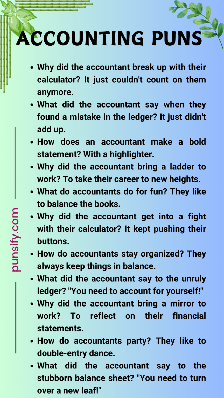 200+ Accounting Puns That'll Add Up to a Whole Lot of Laughter - Punsify