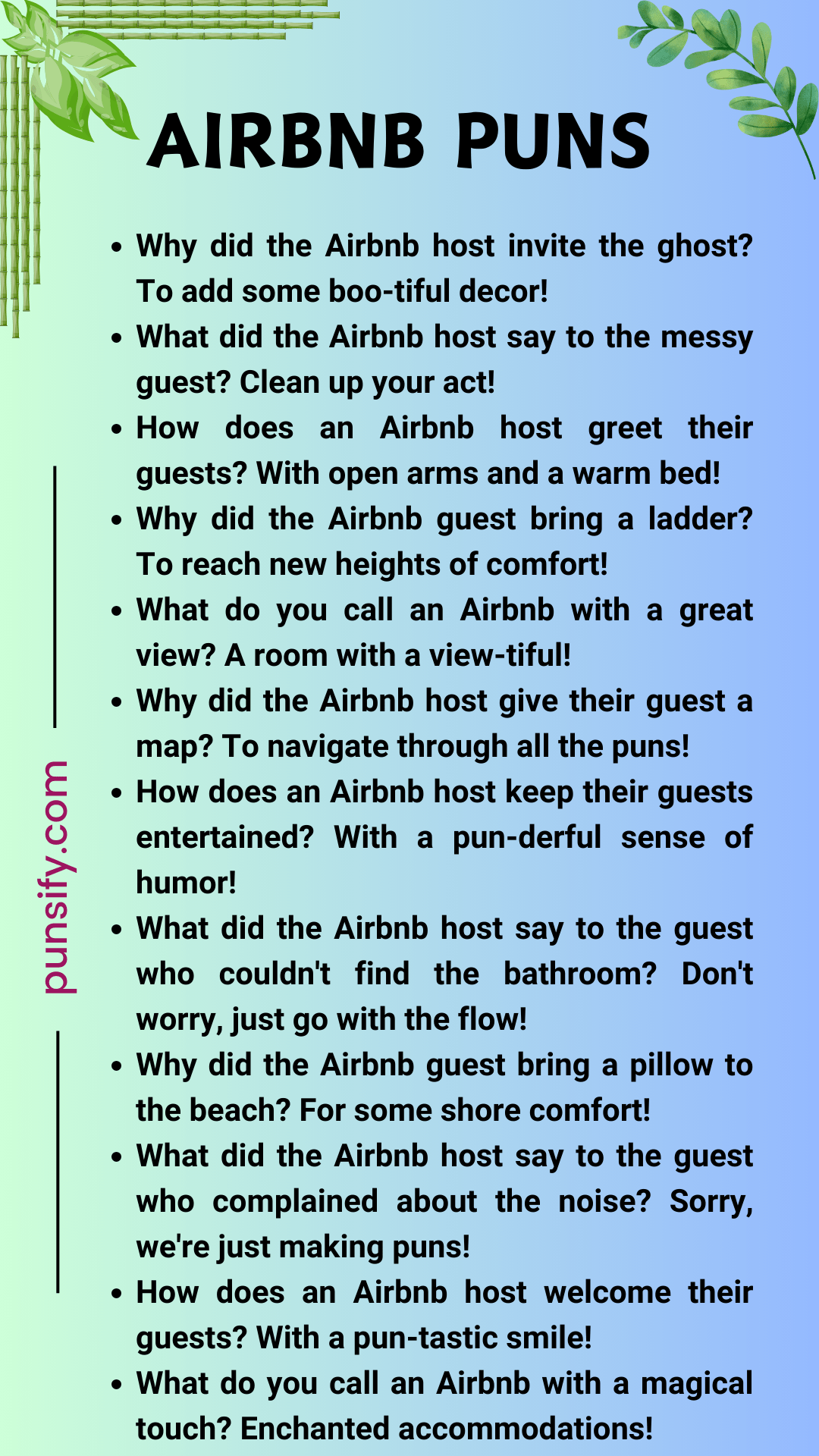 200+ Airbnb Puns To Make Your Stays And Listings As Punny As They Are ...